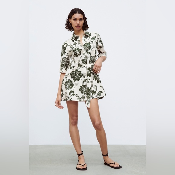 Zara | Dresses | Zara Floral Print Mini Dress | Poshmark